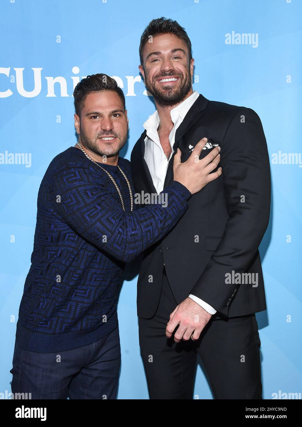 Ronnie Magro-Oritz and Chad Johnson arriving at the NBC Universal ...