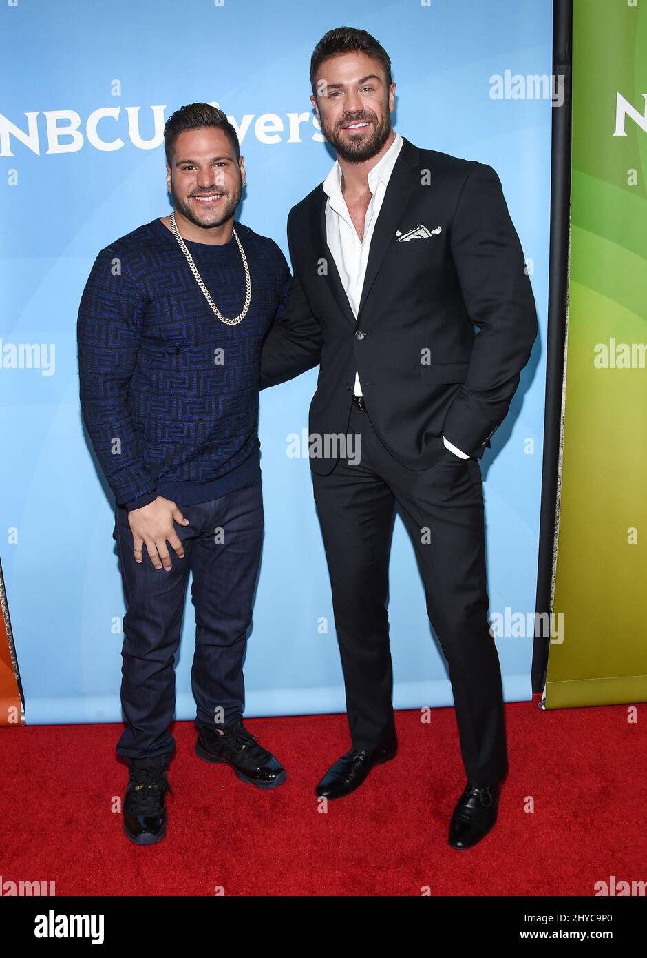 Ronnie Magro-Oritz and Chad Johnson arriving at the NBC Universal ...