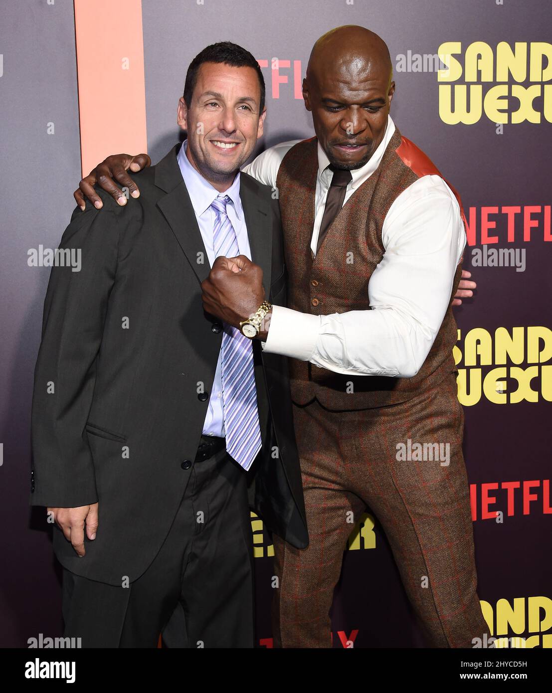 Adam Sandler and Terry Crews arriving to Netflix's "Sandy Wexler" Los ...