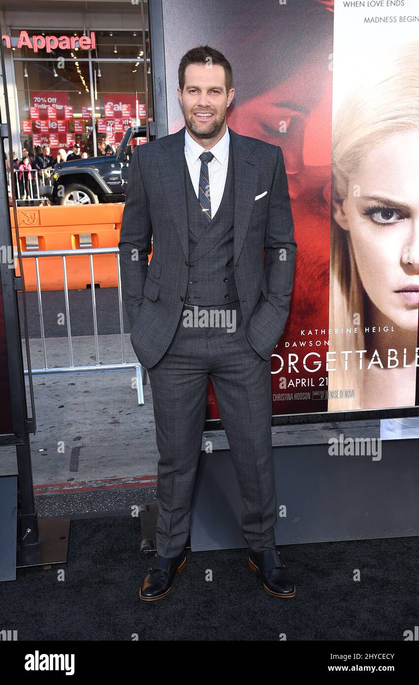 Geoff Stults attending the Los Angeles premiere of Unforgettable Stock ...