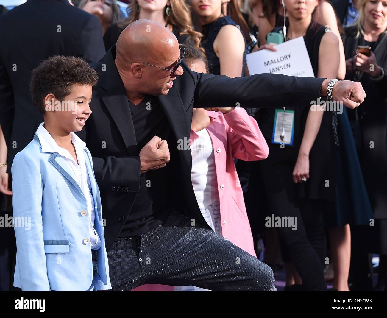 Vin Diesel, Hania Sinclair and Vincent Sinclair attending the world ...