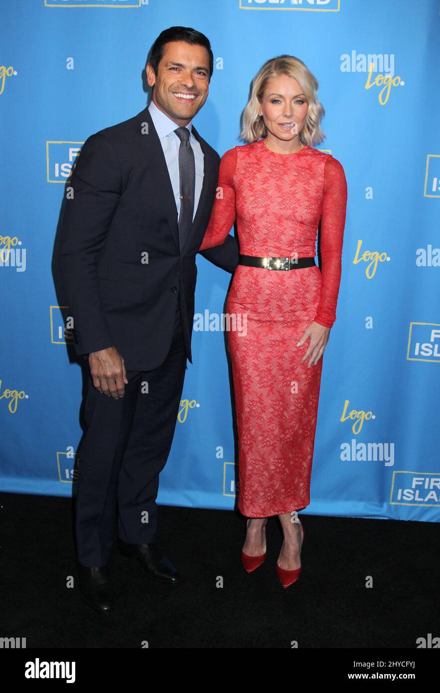 Mark Consuelos & Kelly Ripa attending the €œFire Island€ Premiere Party ...