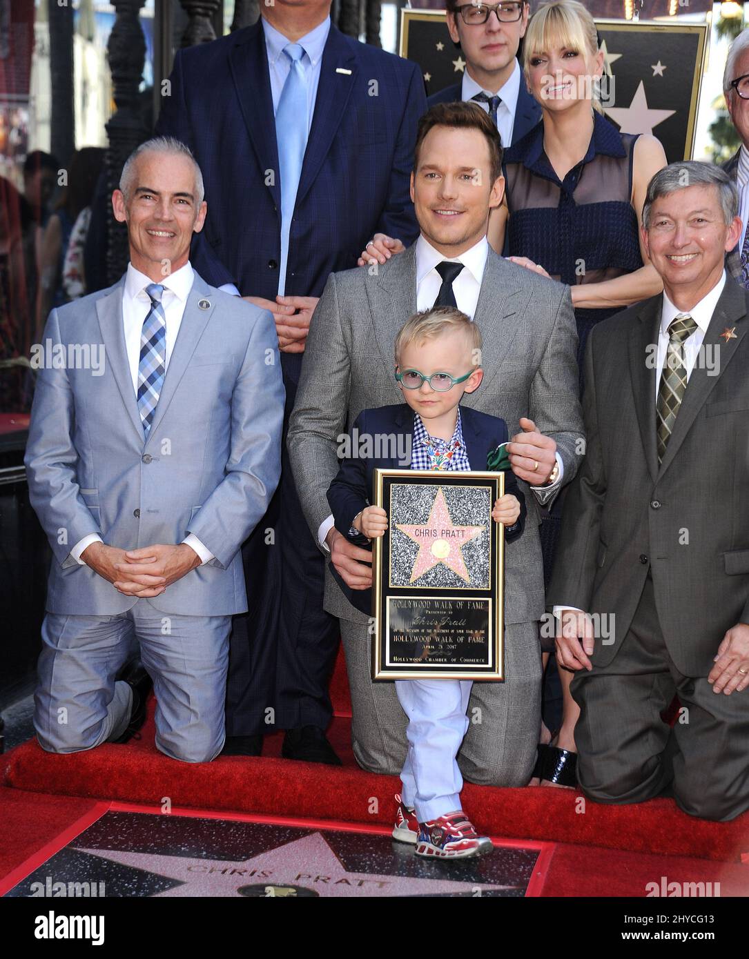 Chris Pratt, Anna Faris, Jack Pratt at the Hollywood Walk Of Fame Star ...