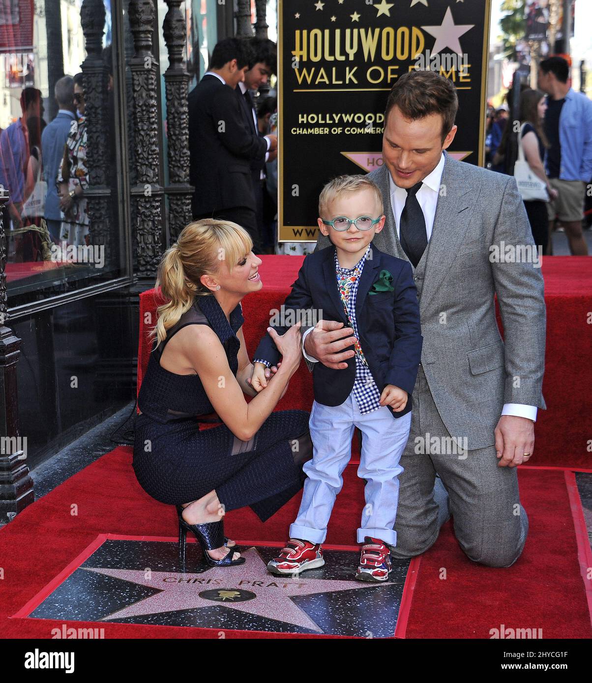 Chris Pratt, Anna Faris, Jack Pratt at the Hollywood Walk Of Fame Star ...