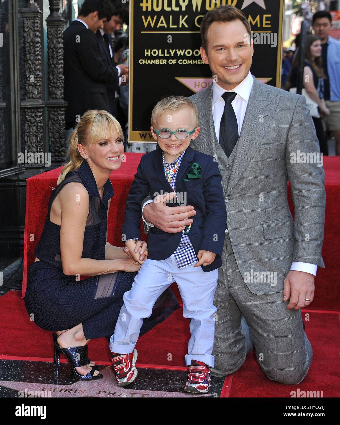 Chris Pratt, Anna Faris, Jack Pratt at the Hollywood Walk Of Fame Star ...