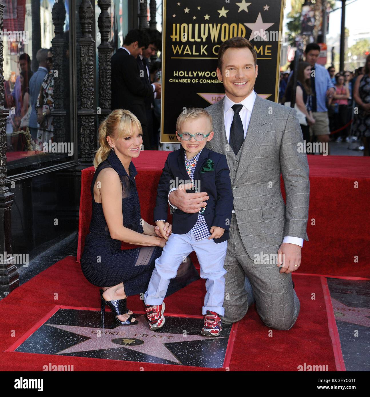 Chris Pratt, Anna Faris, Jack Pratt at the Hollywood Walk Of Fame Star ...