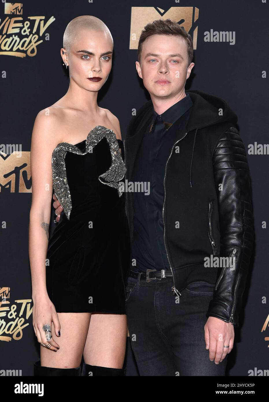 Cara Delevingne and Dane DeHaan arriving for the 2017 MTV Movie and TV ...