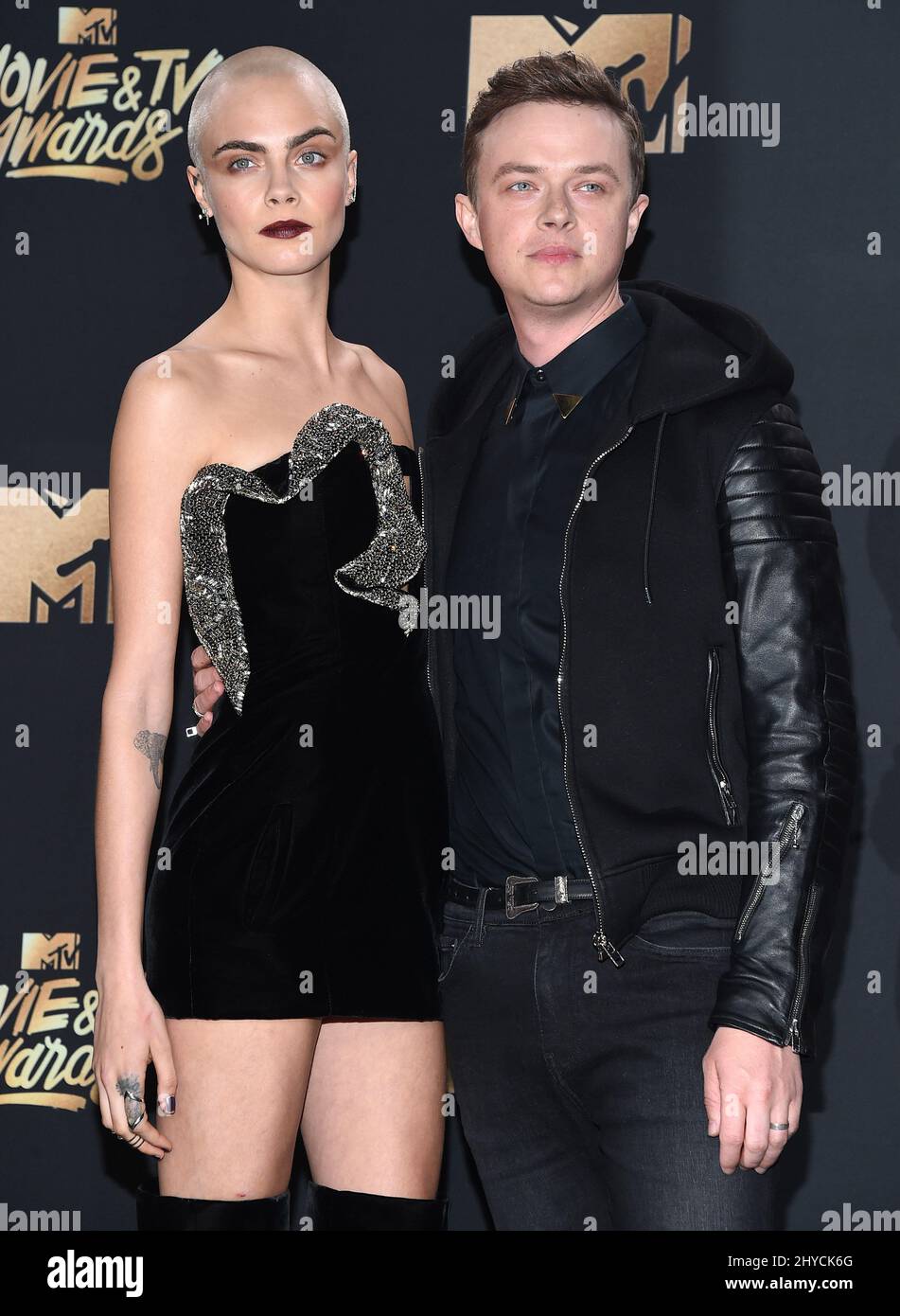 Cara Delevingne and Dane DeHaan arriving for the 2017 MTV Movie and TV ...