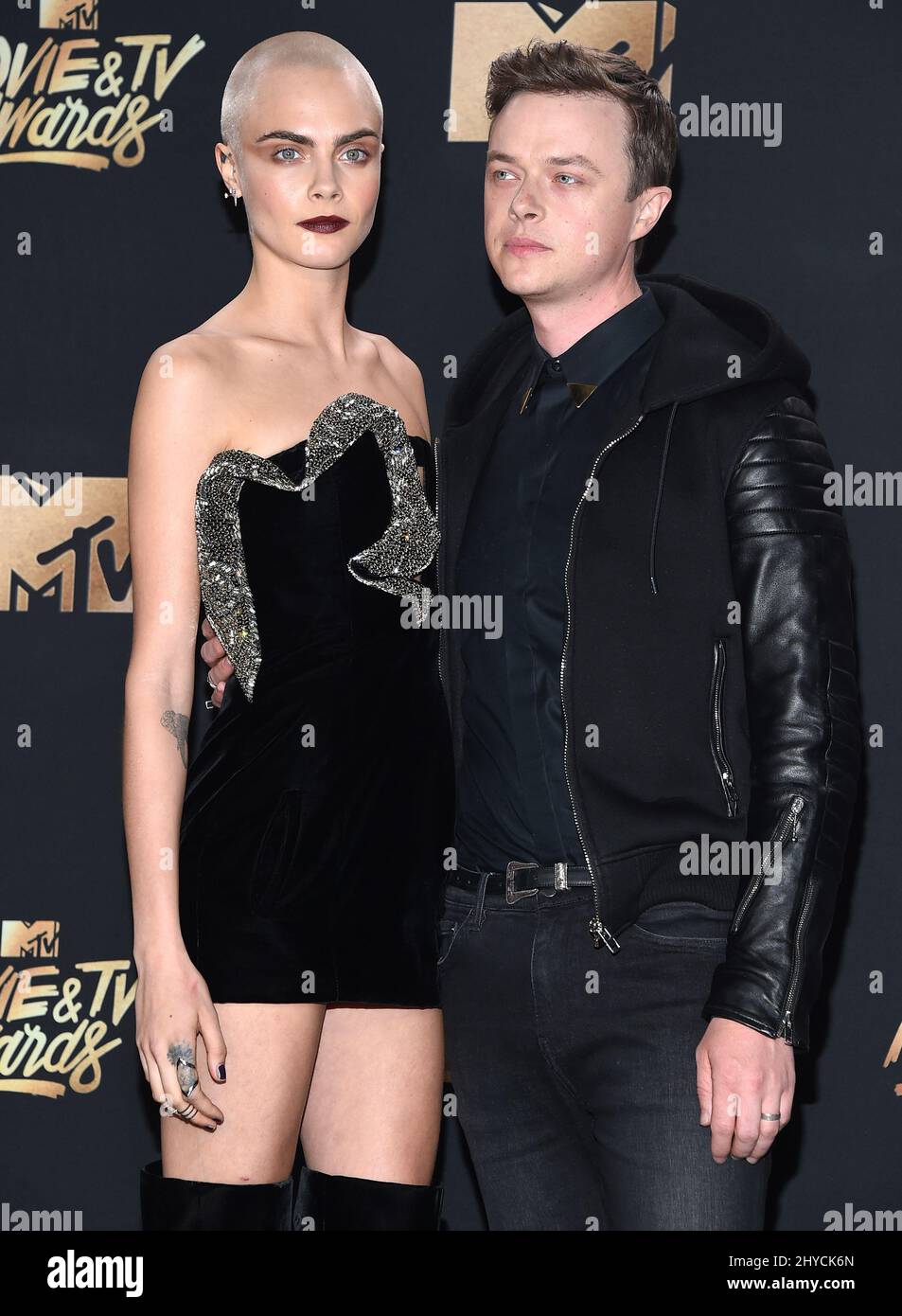 Cara Delevingne and Dane DeHaan arriving for the 2017 MTV Movie and TV ...