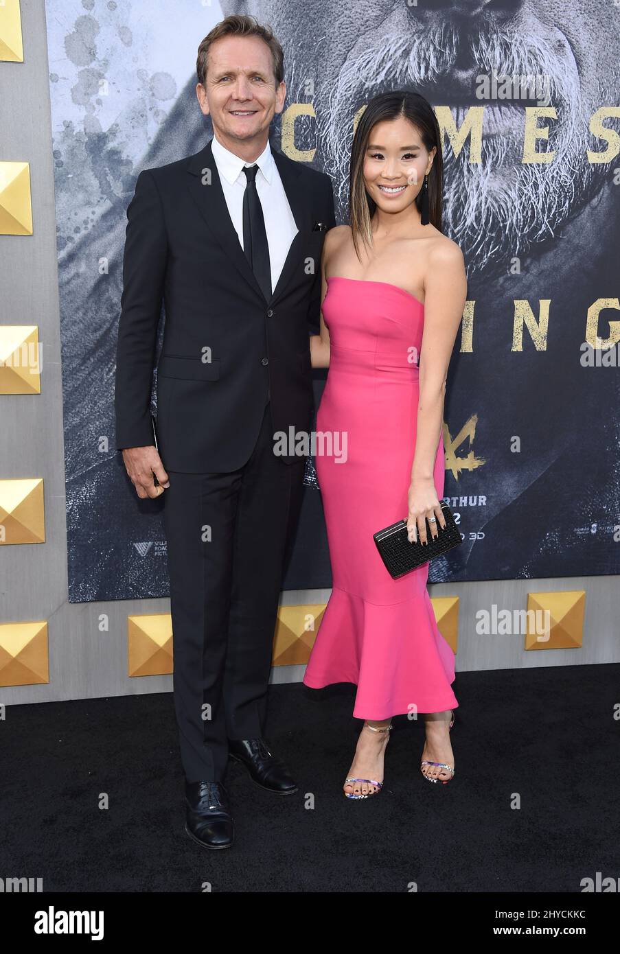 Sebastian Roche and Alicia Hannah arriving to the "King Arthur: Legend ...