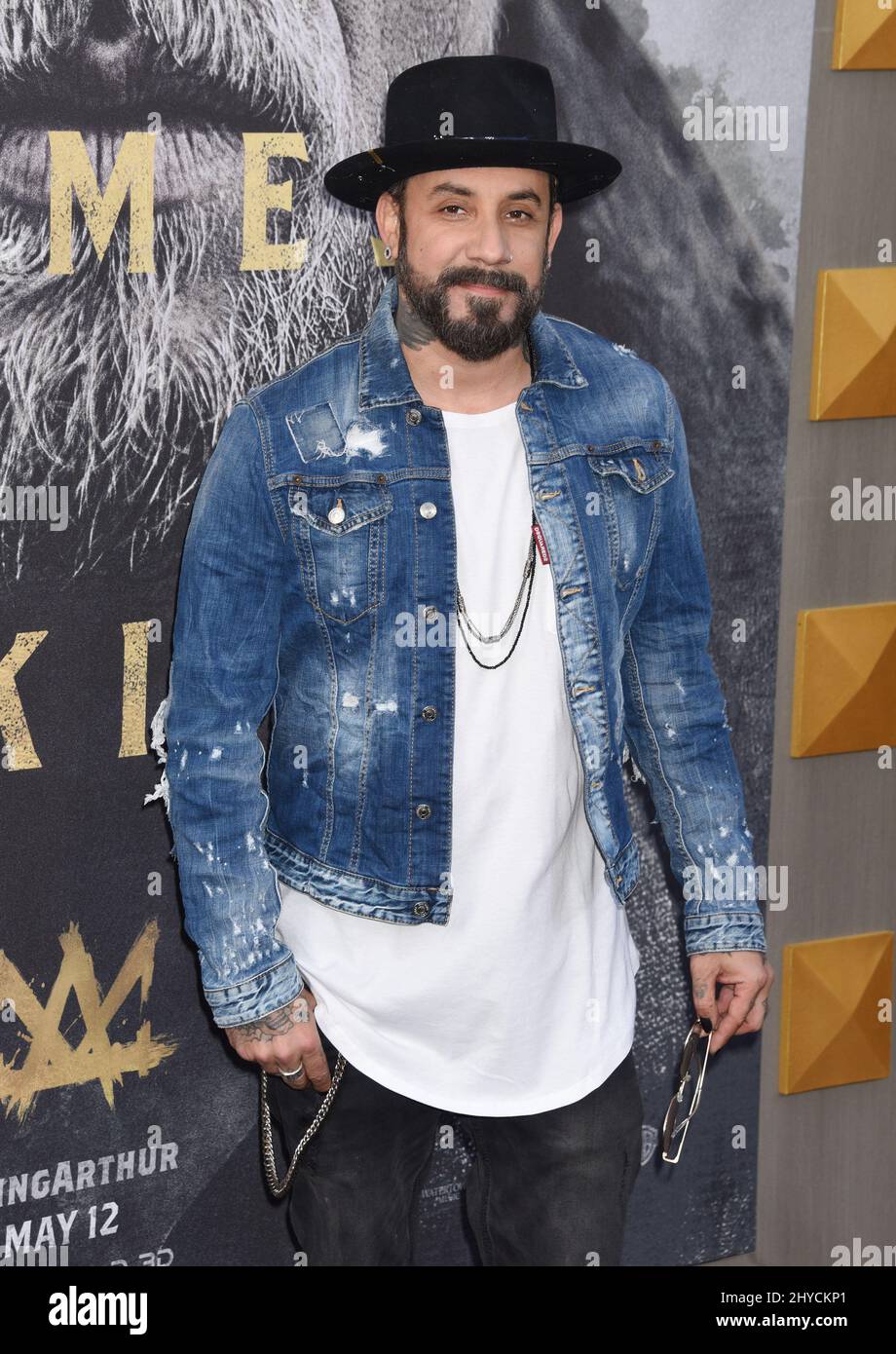 AJ McLean arriving to the "King Arthur: Legend of the Sword" World ...