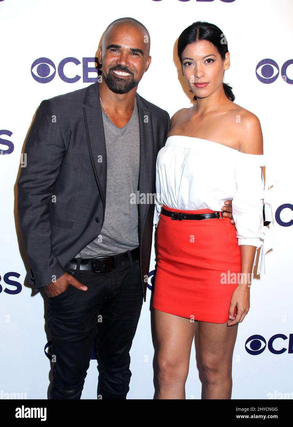 Shemar Moore & Stephanie Sigman arriving at CBS 2017 Upfront Held at ...