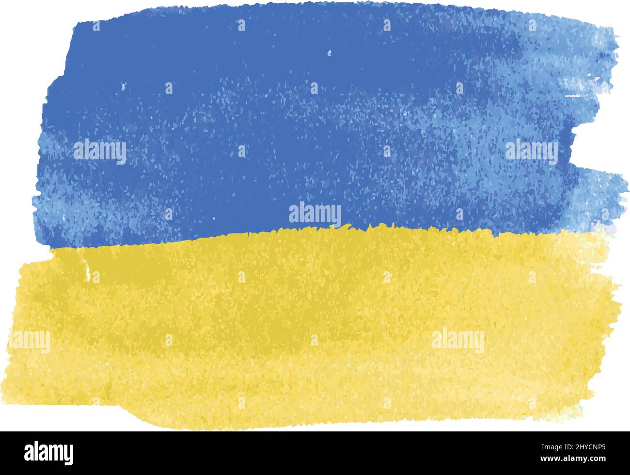 Watercolor flag of Ukraine country hand drawing brush isolated on white ...