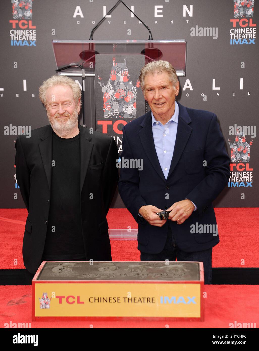 Ridley Scott, Harrison Ford arriving at the Sir Ridley Scott Hand And ...