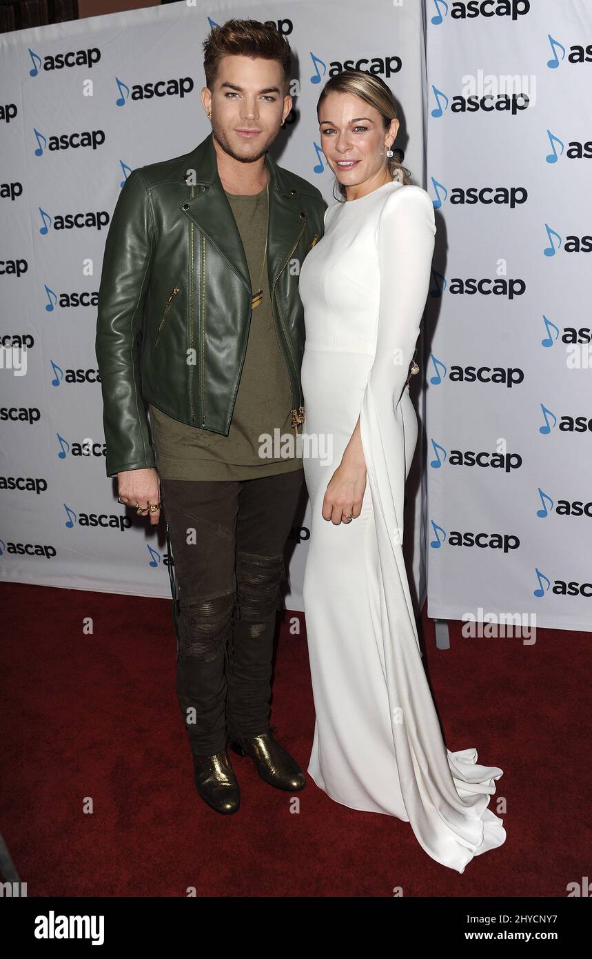 Adam Lambert, LeAnn Rimes arriving at the ASCAP Pop Music Awards held ...