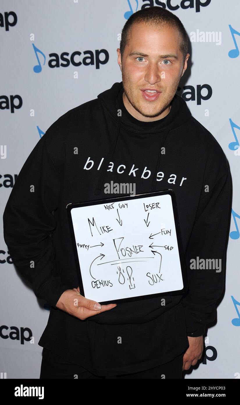 Mike Posner arriving at the ASCAP Pop Music Awards held at The Wiltern ...