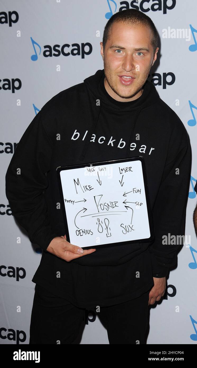 Mike Posner arriving at the ASCAP Pop Music Awards held at The Wiltern ...