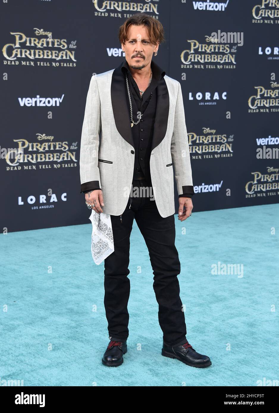 Johnny Depp attending Disney's ''Pirates Of The Caribbean: Dead Men ...