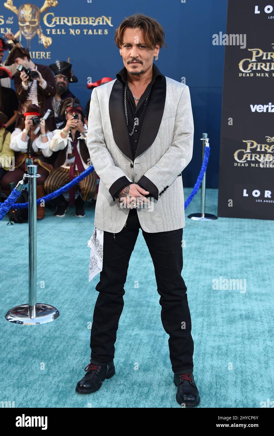 Johnny Depp attending Disney's ''Pirates Of The Caribbean: Dead Men ...