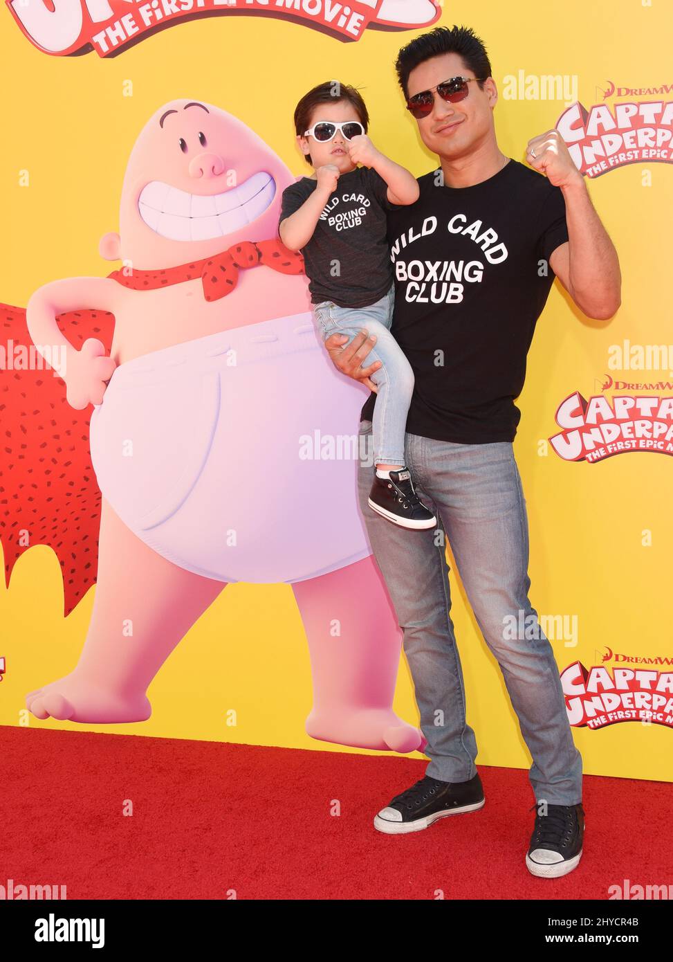 Mario Lopez and Dominic Lopez attending the Captain Underpants: The ...