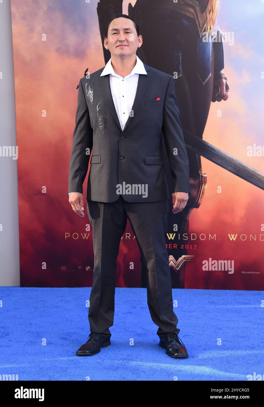 Eugene Brave Rock attending the premiere of Wonder Woman, held at the ...