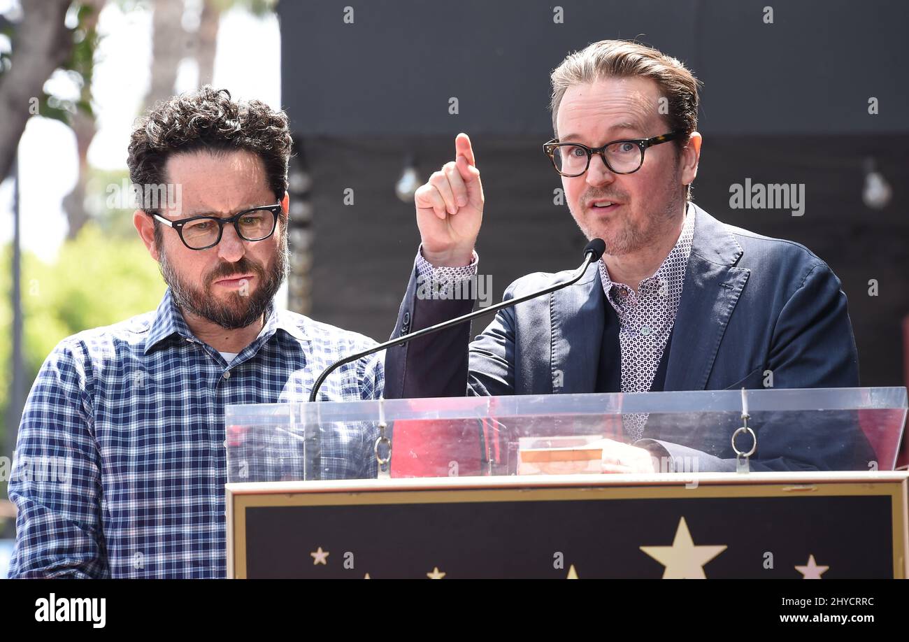 J.J. Abrams and Matt Reeves attending the Keri Russell Hollywood Walk ...