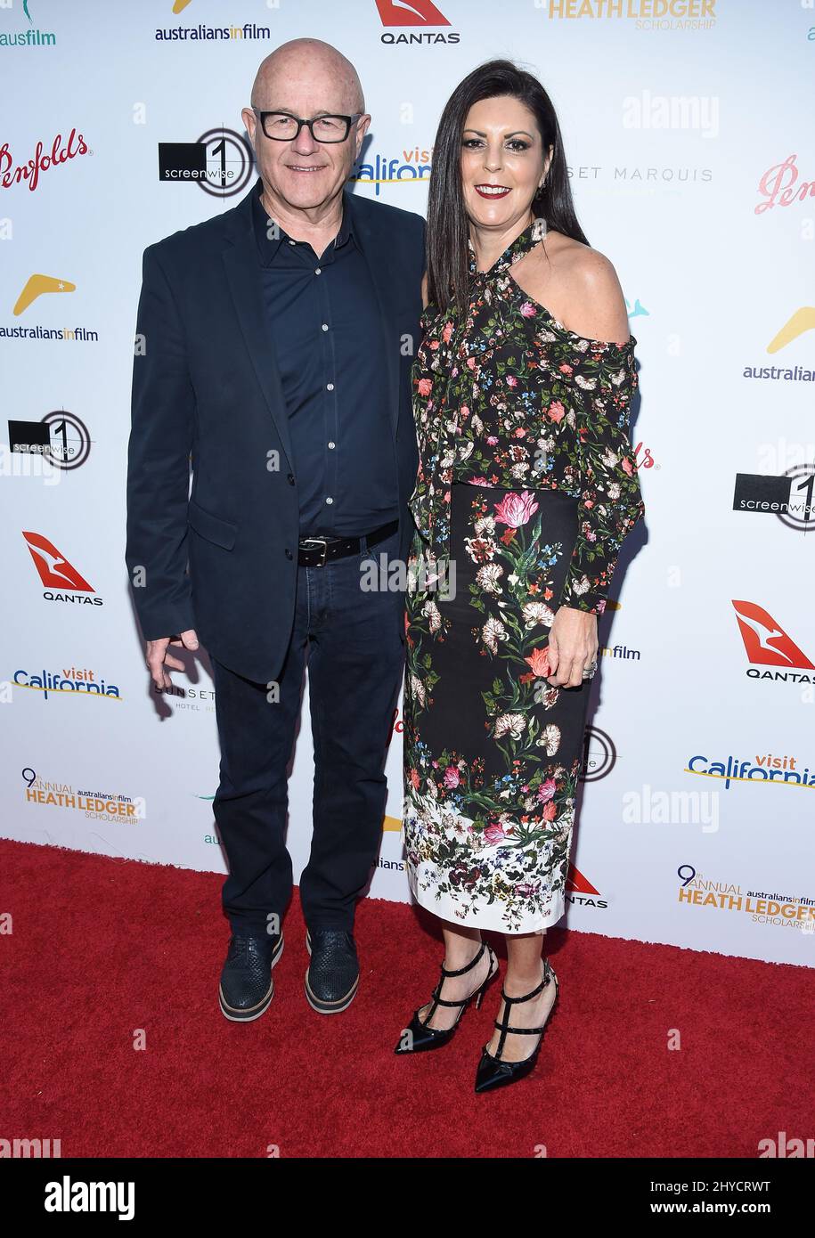 Kim Ledger arriving at Australians in Film Hosts the 9th Annual Heath ...