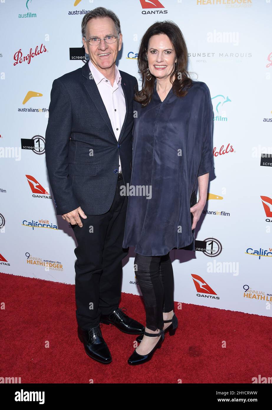 Sally Bell and Roger Bell arriving at Australians in Film Hosts the 9th ...