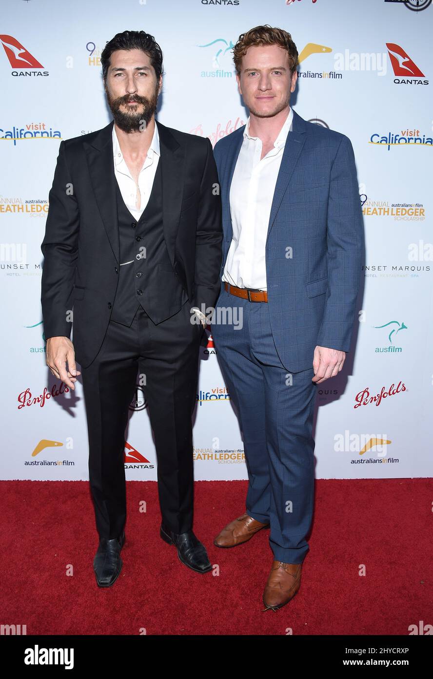 Ryan Porter and Sean James Murphy arriving at Australians in Film Hosts ...