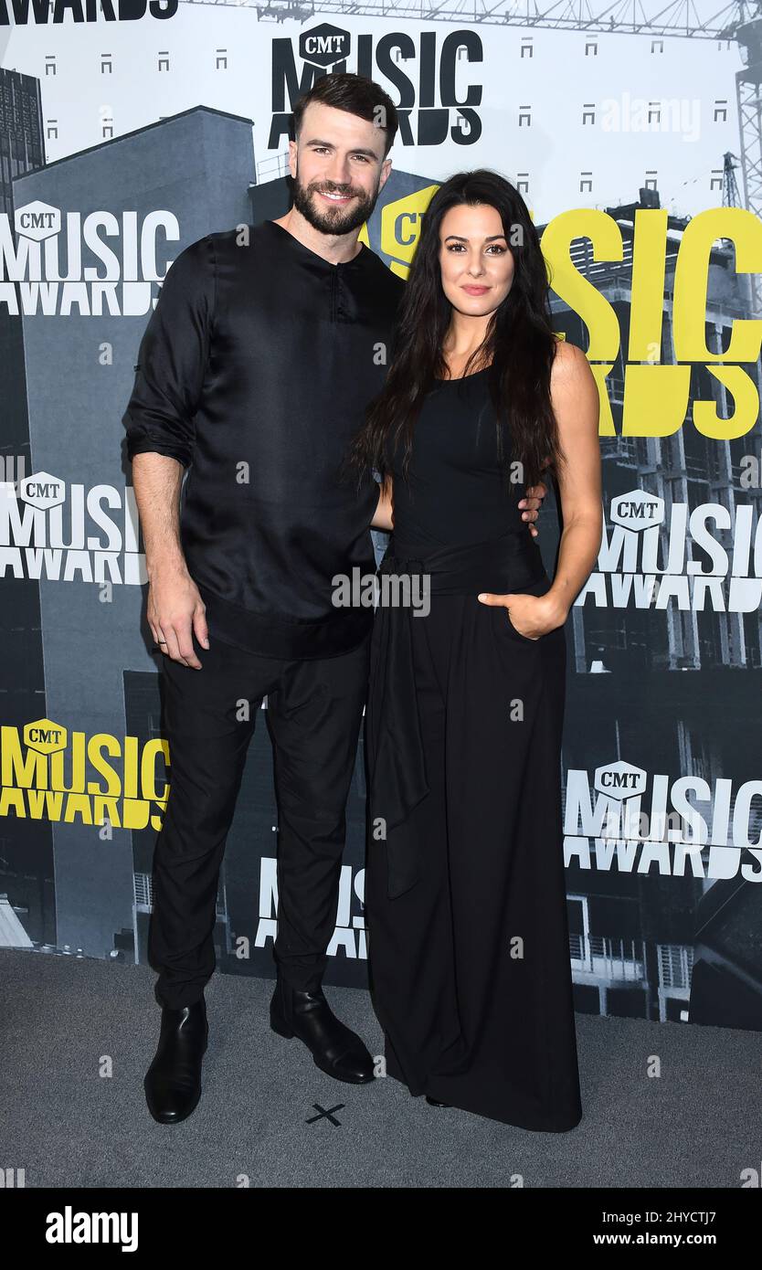 Sam Hunt and Hannah Lee Fowler attending the CMT Music Awards 2017 held ...