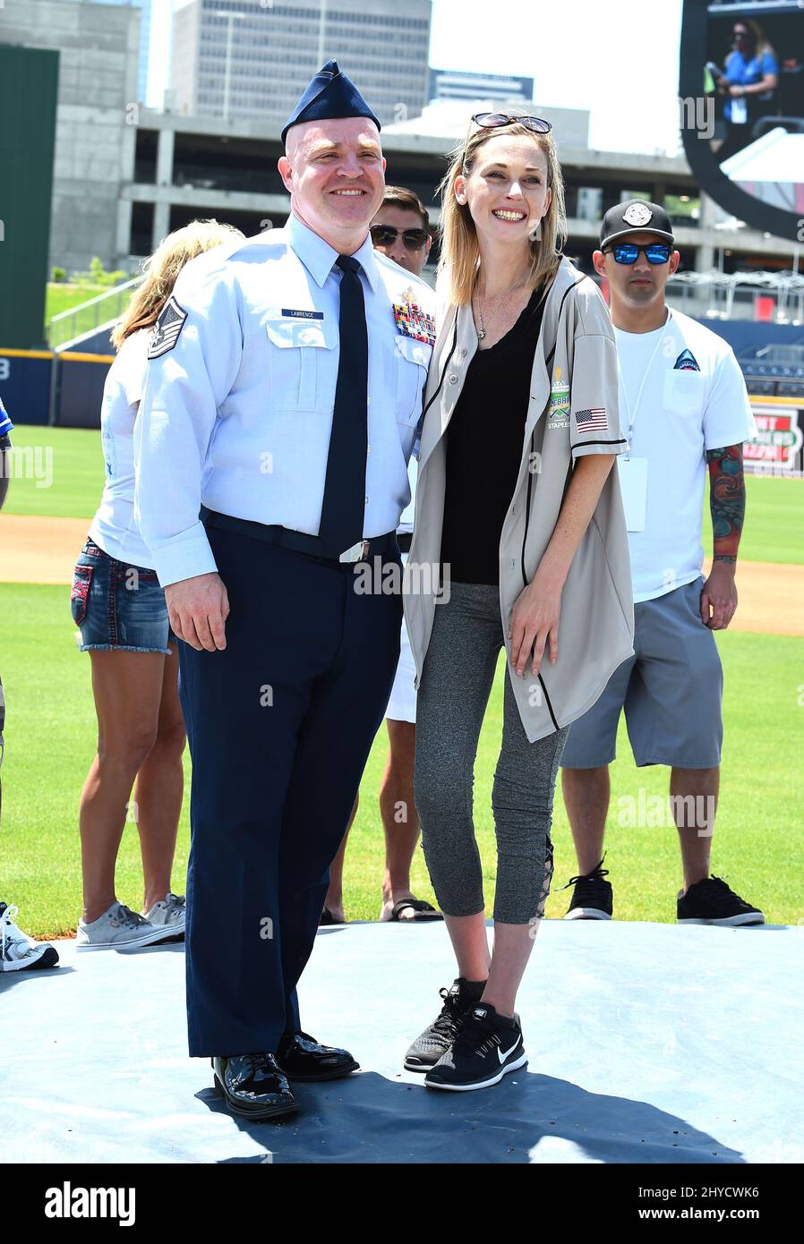 Rian Lawrence and Nicole Schulz during the 27th Annual City of Hope Celebrity Softball Game held ...