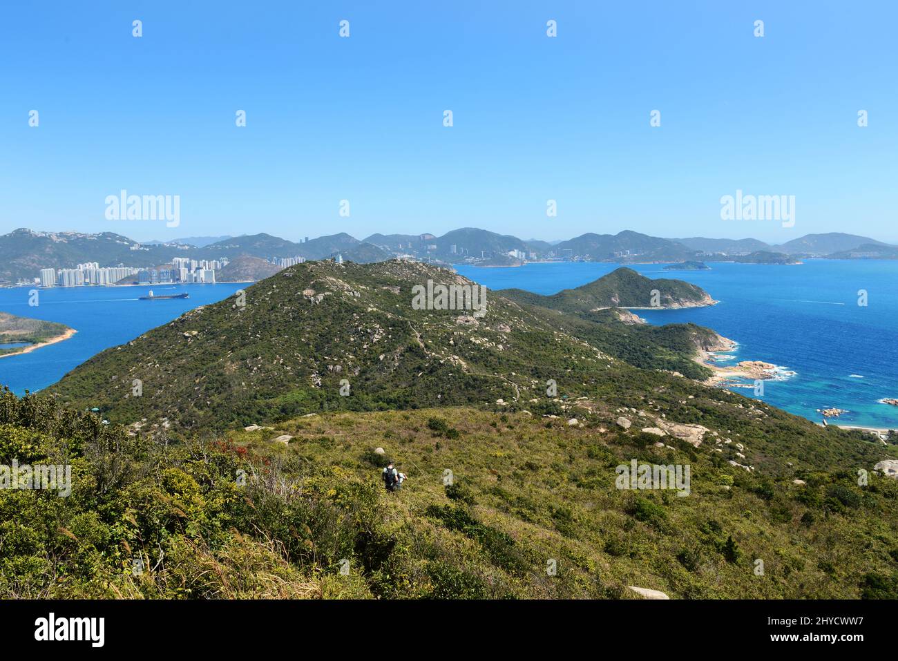 View of Mount Ling Kok ( Shan ) from Mount Stenhouse on Lamma island in ...