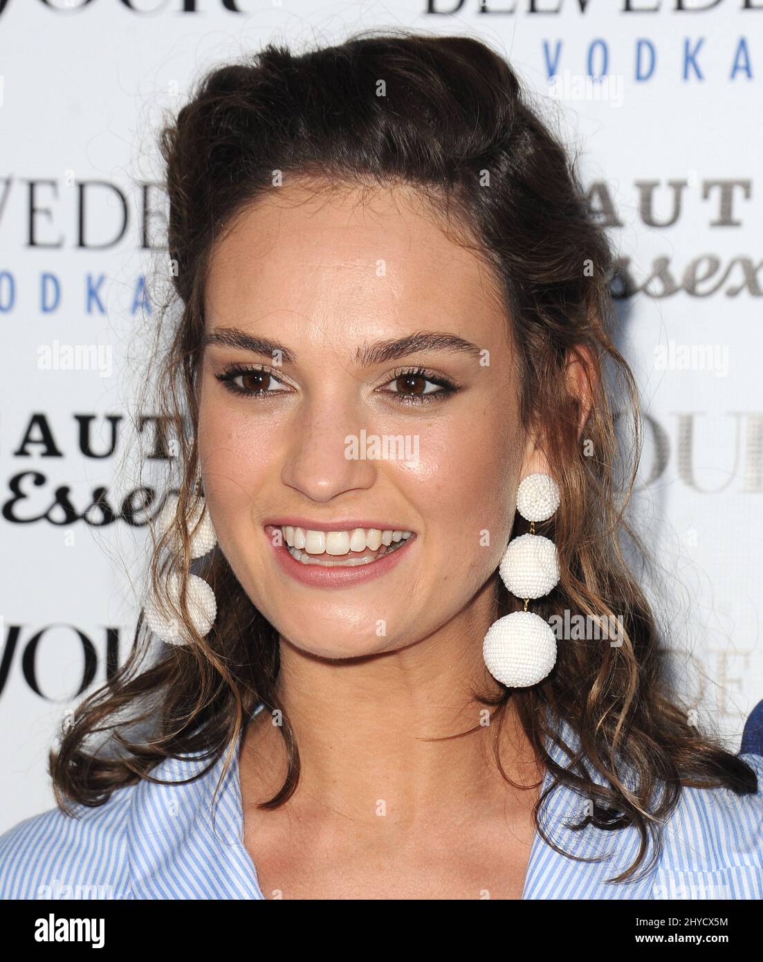 Lily James arriving for the DuJour Magazine Summer Issue Party with ...