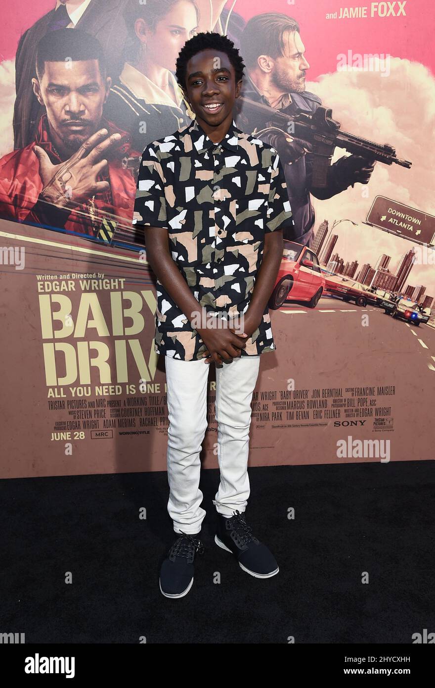 Caleb McLaughlin attending "The Baby Driver" premiere held at the Ace ...