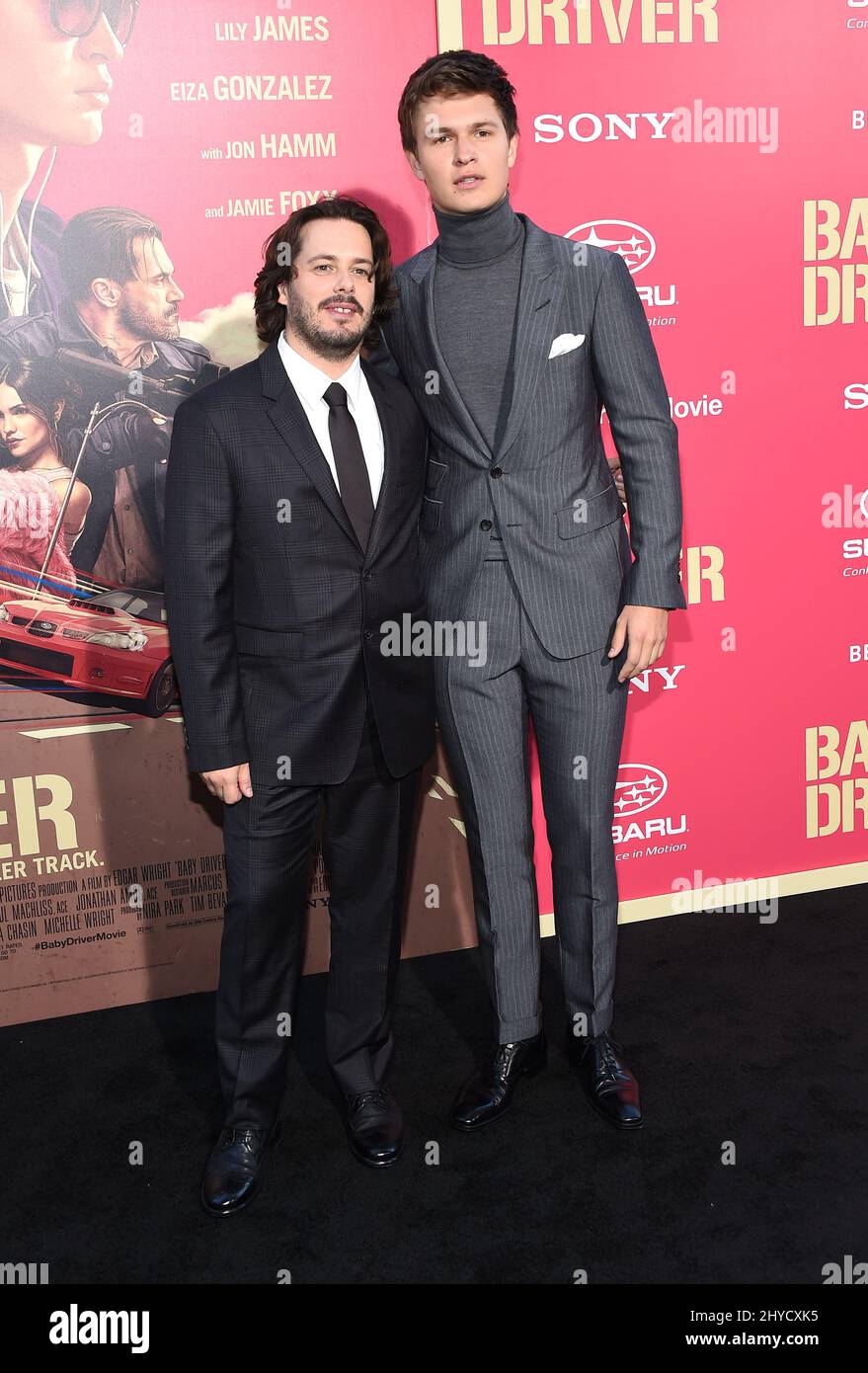 Edgar Wright and Ansel Elgort attending "The Baby Driver" premiere held ...