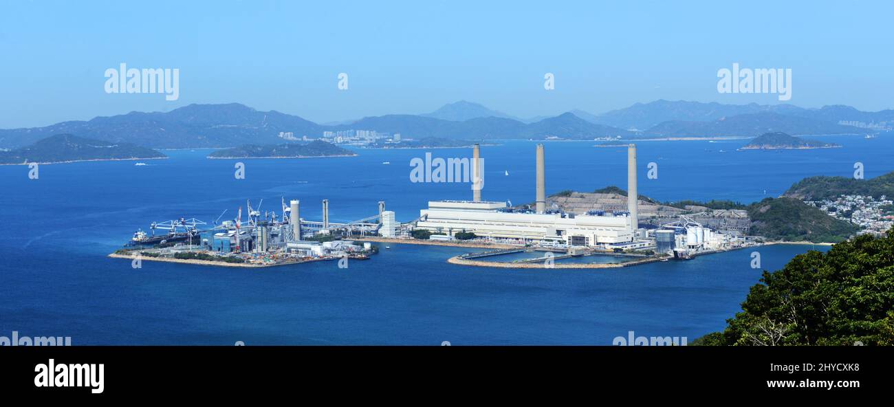 The HK Electric power station as seen from the top of Mount Stenhouse ...