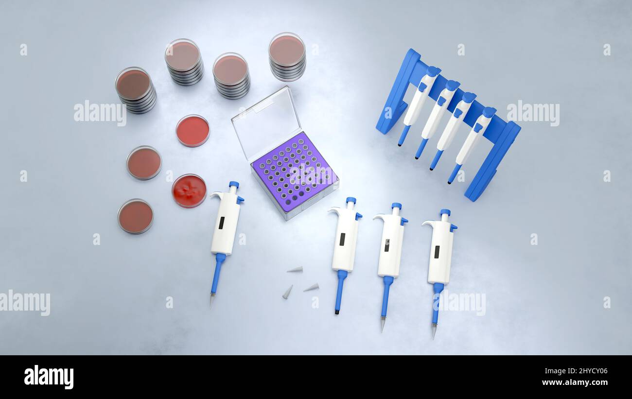 3D illustration, medical equipment for sampling. 3d rendering of vacuum ...