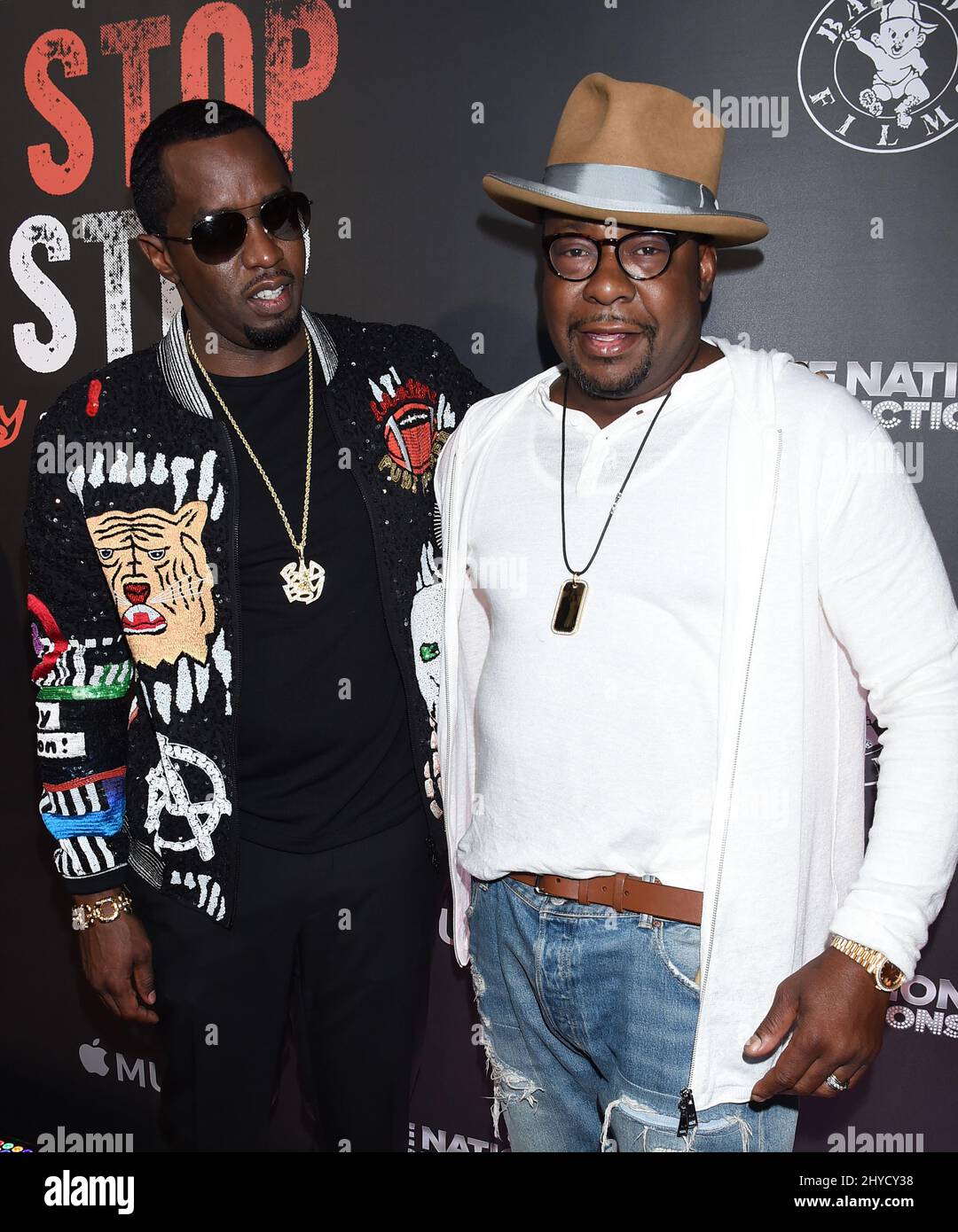 Sean Combs and Bobby Brown attending the "Can't Stop, Won't Stop: A Bad ...