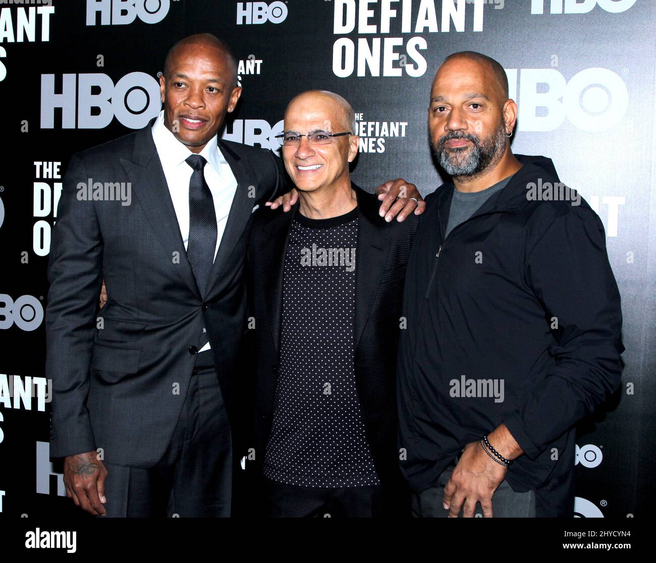 Dr. Dre, Jimmy Iovine & Allen Hughes attending "The Defiant Ones" New ...