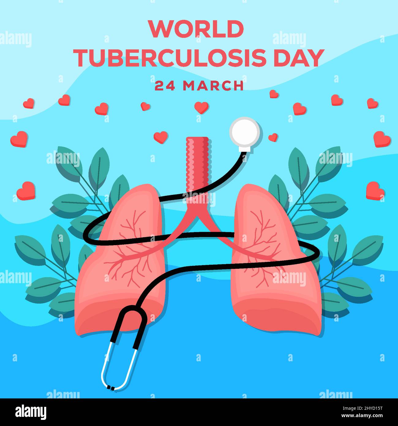 world tuberculosis day illustration with a stethoscope wrapped around ...