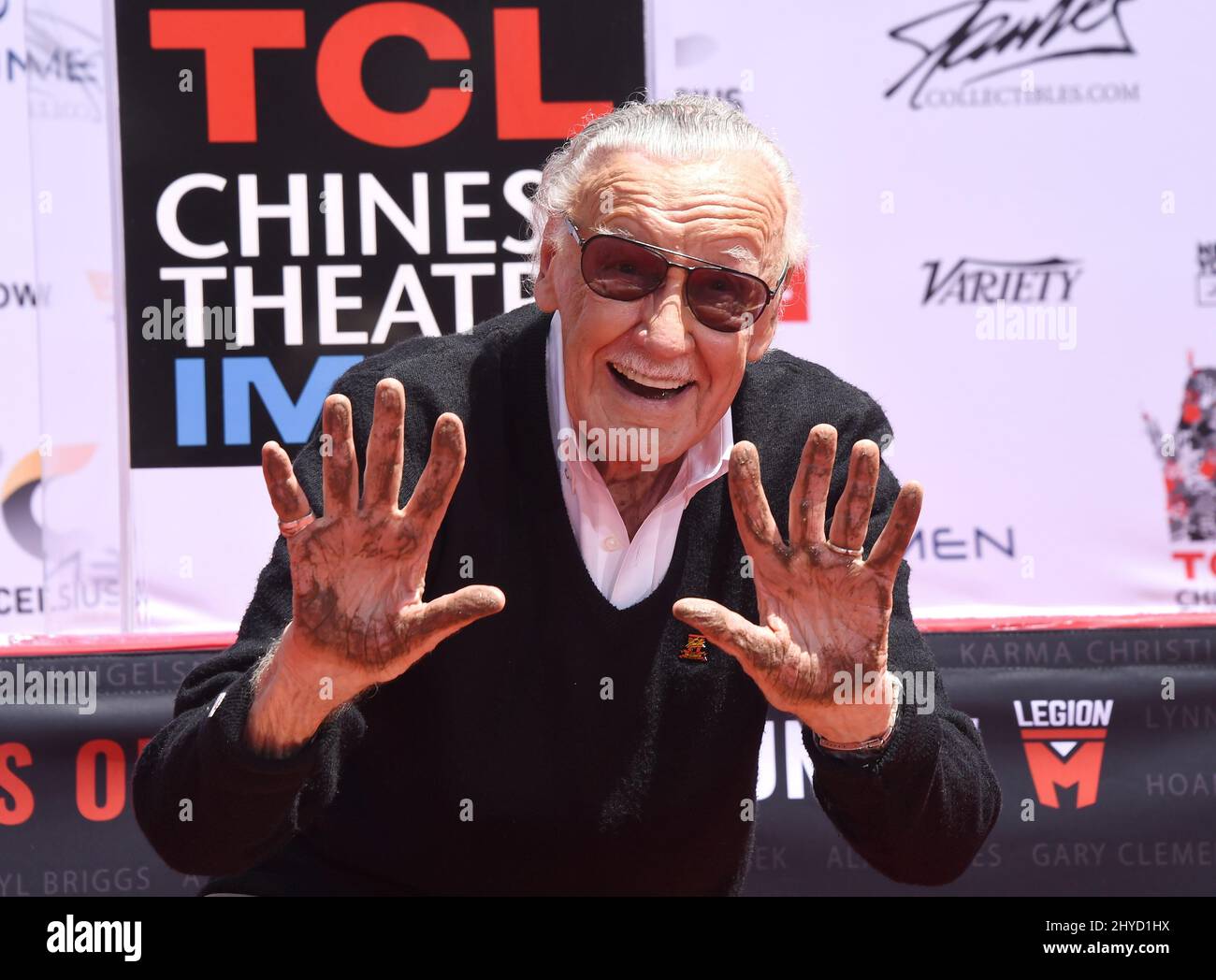 Stan Lee attends the Stan Lee Hand and Footprint Ceremony held at the ...