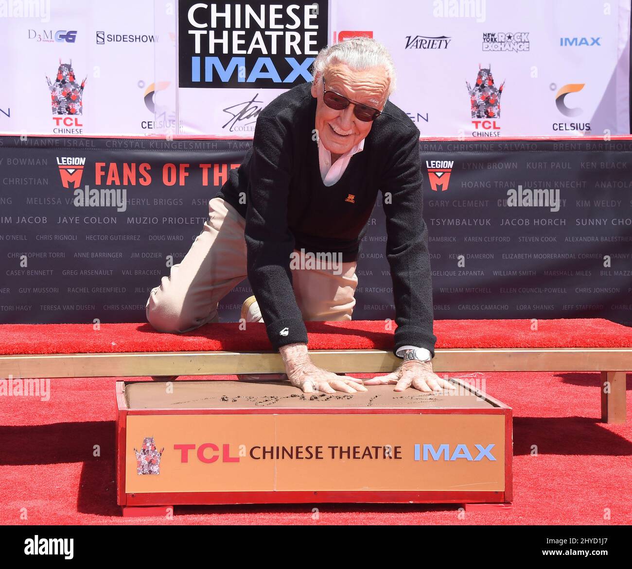 Stan Lee attends the Stan Lee Hand and Footprint Ceremony held at the ...