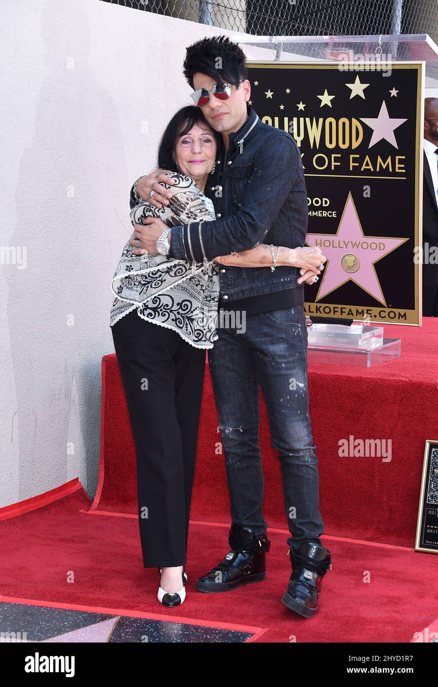 Criss Angel, mother Dimitra Sarantakos attending the Hollywood Walk of ...