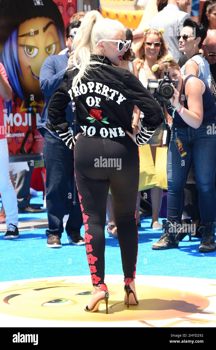 Christina Aguilera attending the Emoji Movie Premiere in Los Angeles ...