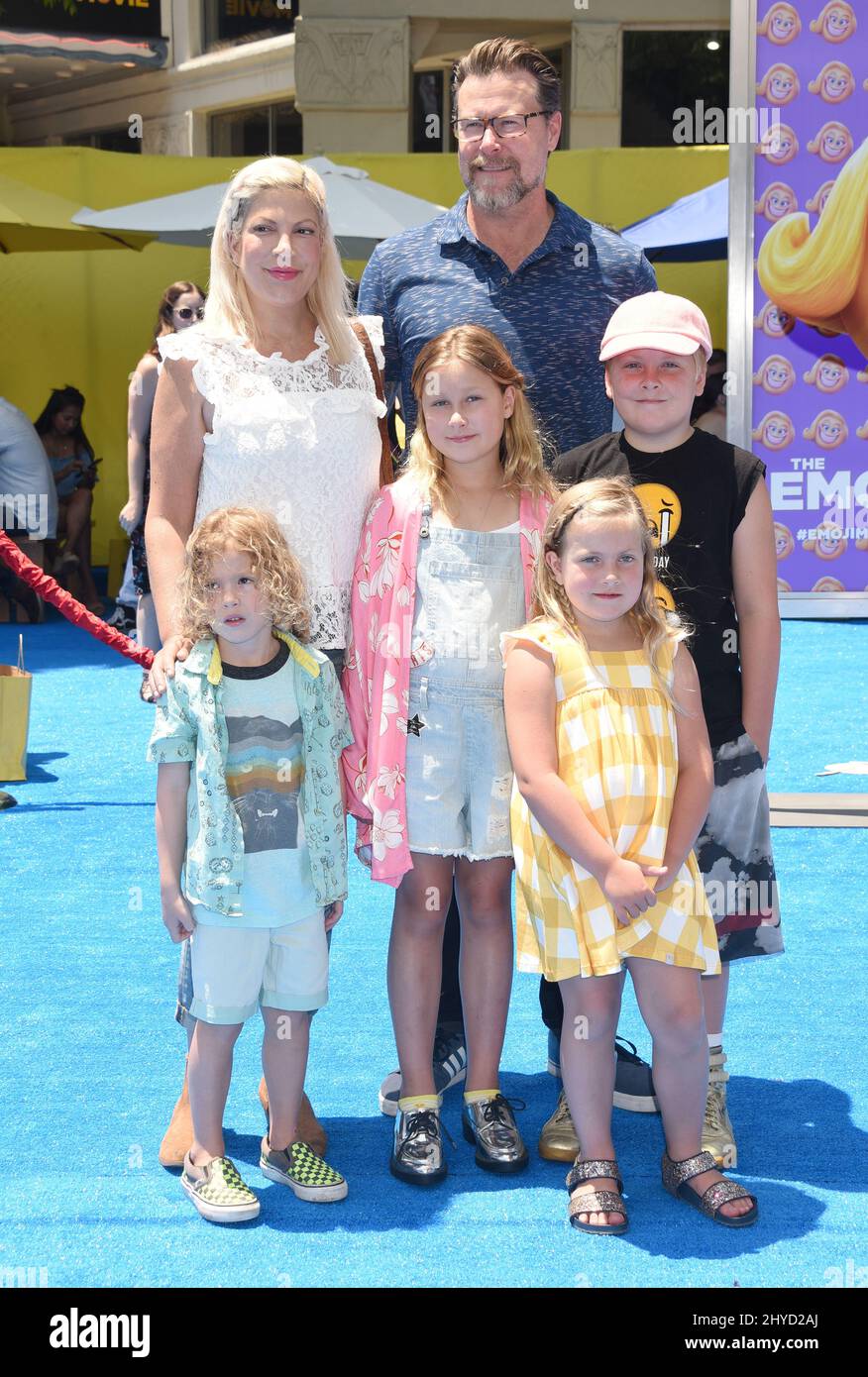 Tori Spelling and Dean McDermott attending The Emoji Movie World ...