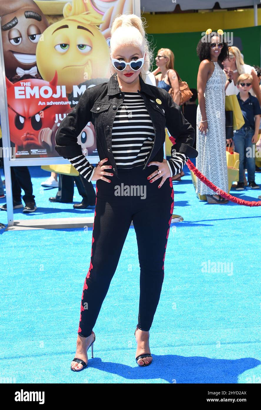 Christina Aguilera attending The Emoji Movie World Premiere held at the ...