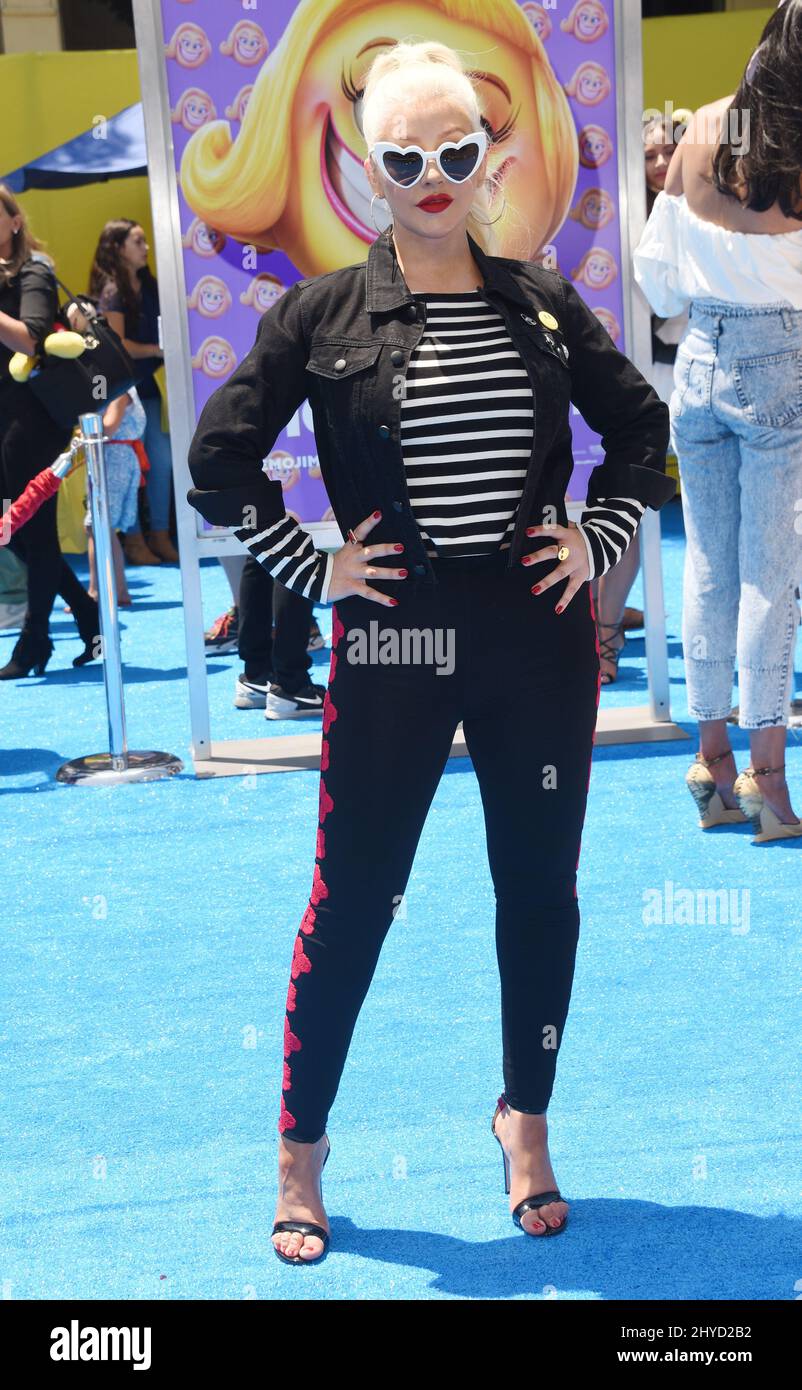 Christina Aguilera attending The Emoji Movie World Premiere held at the ...