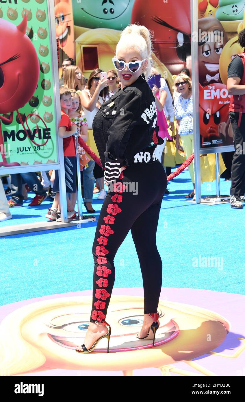 Christina Aguilera attending The Emoji Movie World Premiere held at the ...