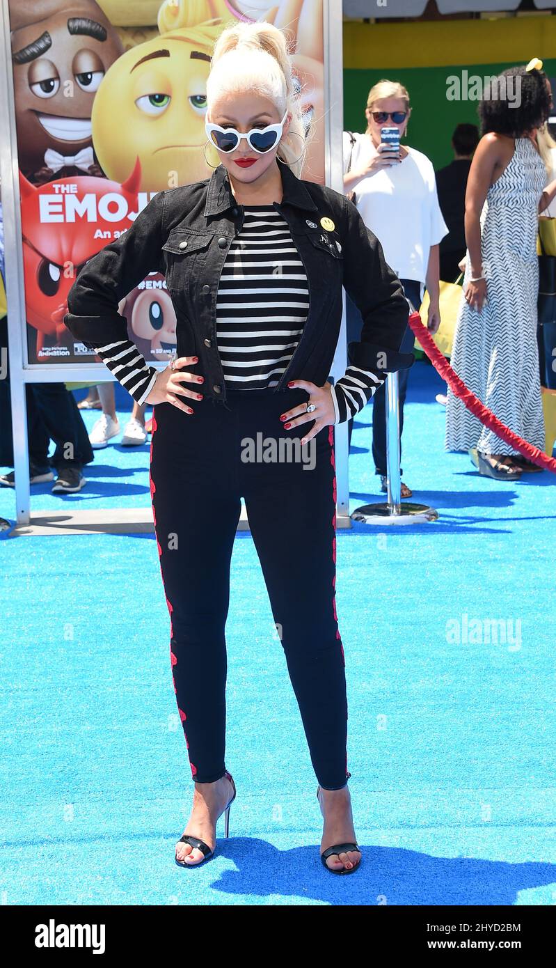 Christina Aguilera attending The Emoji Movie World Premiere held at the ...
