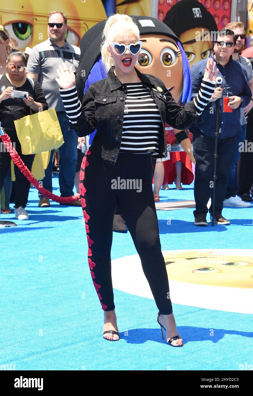 Christina Aguilera attending The Emoji Movie World Premiere held at the ...